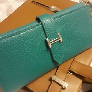 Vera Pelle Bags | Blue Leather Wallet | Poshmark
